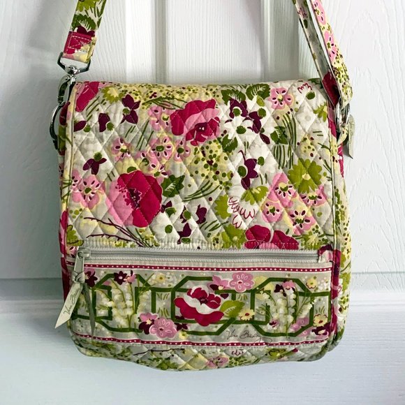 Vera Bradley | Bags | Vera Bradley Make Me Blush Pink Floral Crossbody Flap Messenger Bag Purse ...